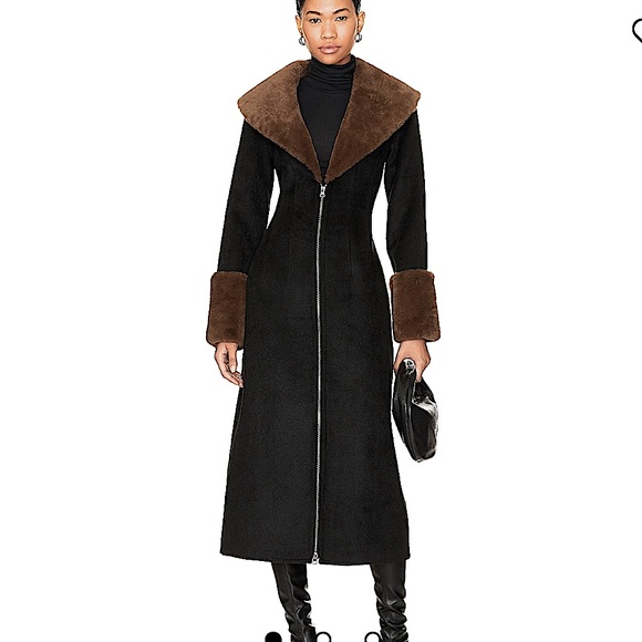 LPA | Jackets & Coats | 498 Nwt Lpa Giovanna Long Coat With Fur Trim Xs ...